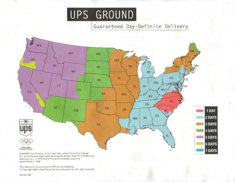UPS GROUND MAP - Cakes by Jane